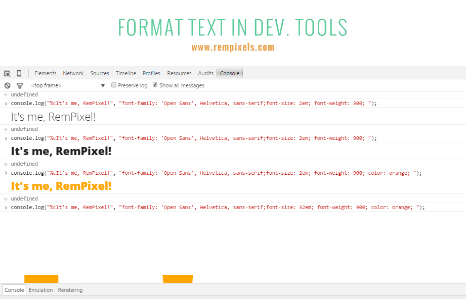 Style Output in Webkit Developer Console — RemPixels