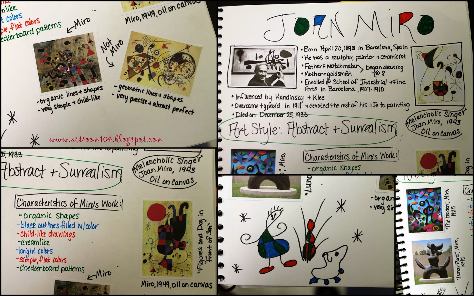 Art Room 104: More Artist Bell Ringers & Sketchbook Use