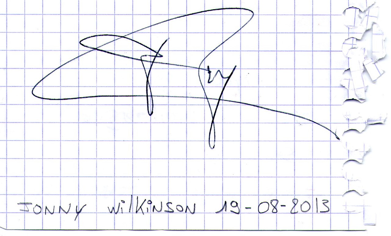 Meryll's autograph: Jonny Wilkinson (Rugbyman RCT Toulon)