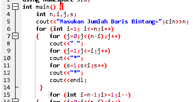 MATEMATIKA: Program C++ Membuat Bintang Berbentuk Belah Ketupat ...