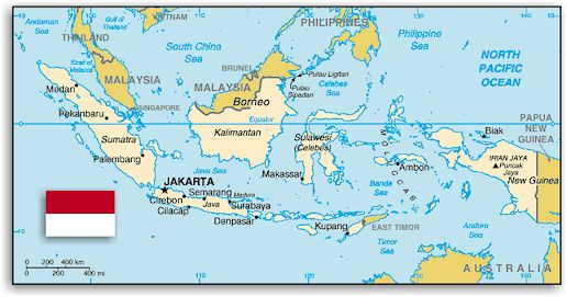 Indonesia Map With Equator
