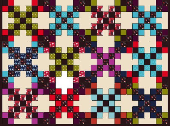 make me a quilt: Chained 5 Patch Block