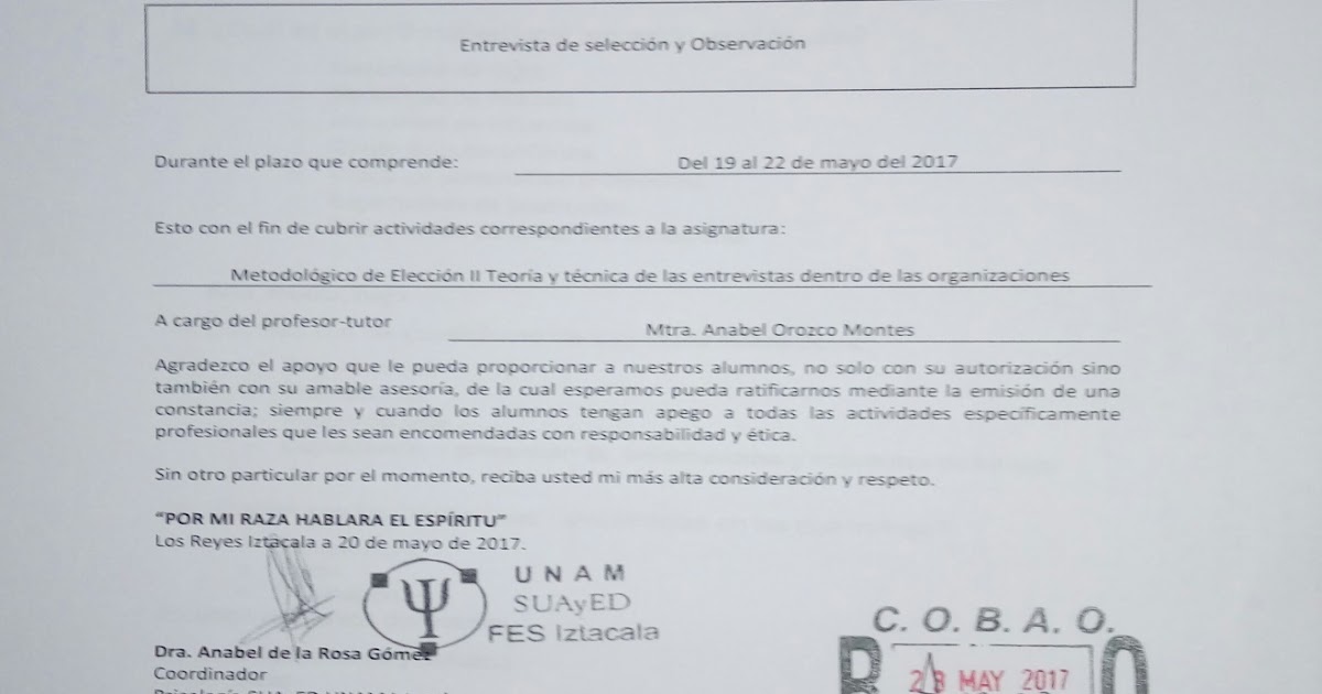 CARTAS DE UNAM Y EMPRESA DE LA PRACTICA