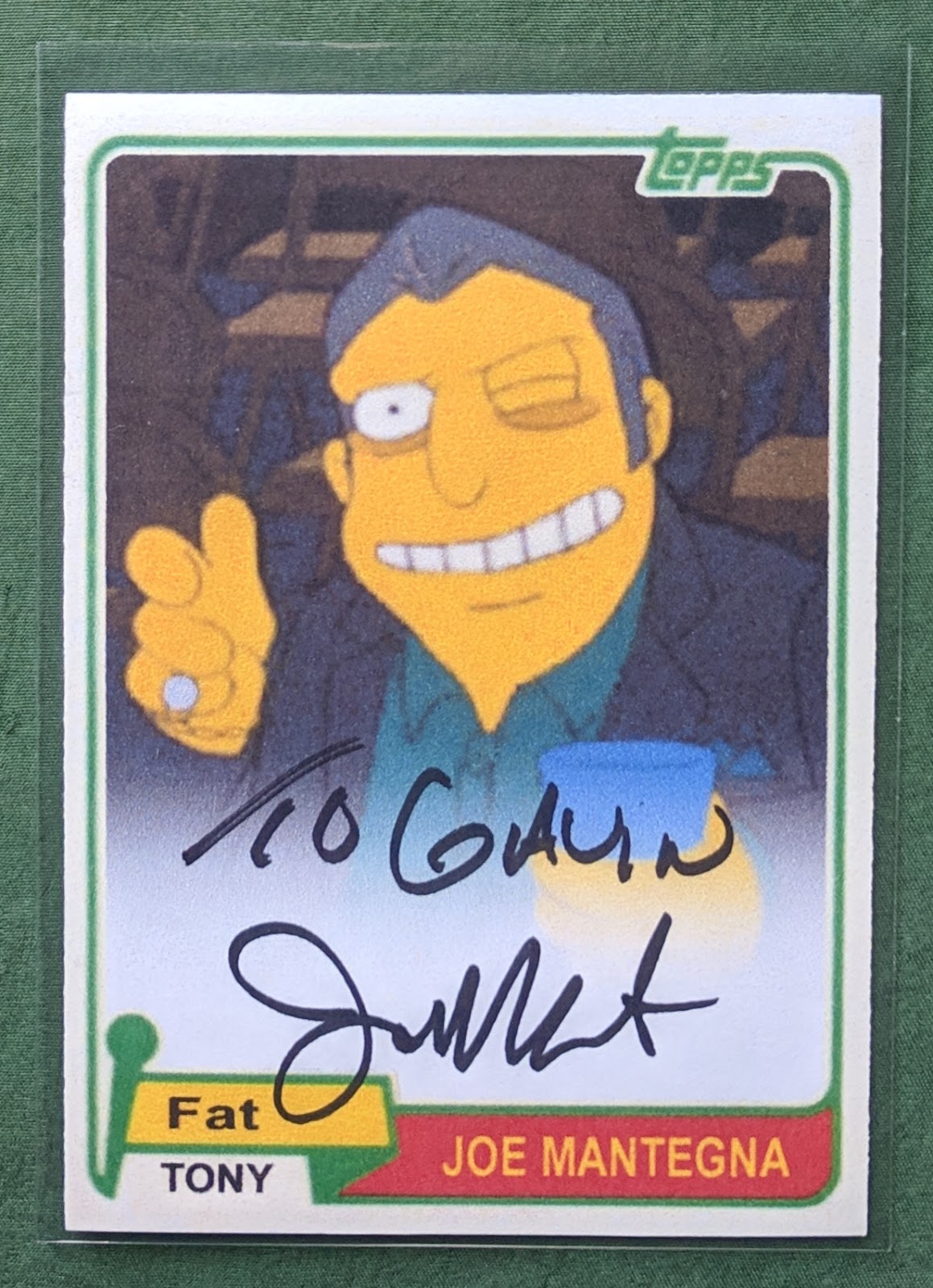Baseball Card Breakdown: Custom Simpsons TTM success: "Fat Tony" Joe ...