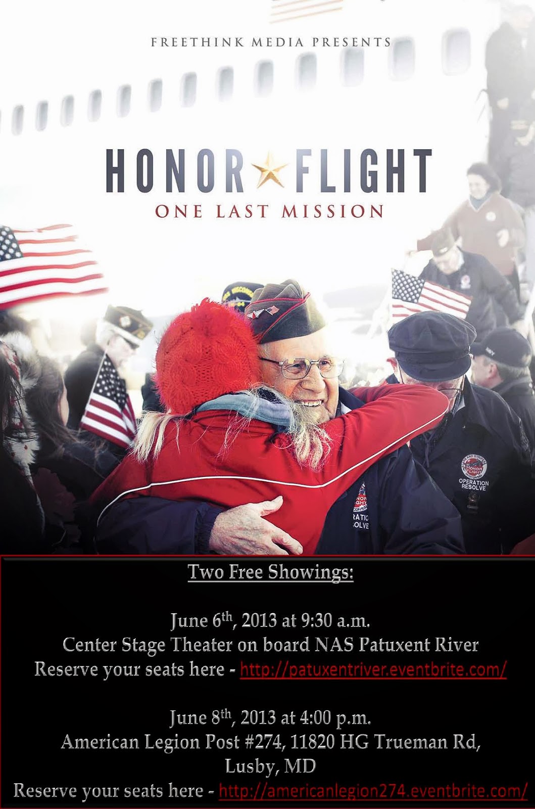 Leonardtown Maryland News: FREE HONOR FLIGHT MOVIE SCREENINGS!