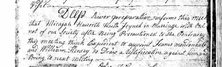 Barron Family Tree: Micajah Haworth 1743-1822