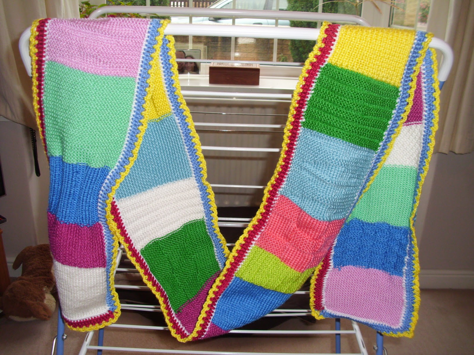 Liz's Knitting: Pippi Longstocking inspired Patchwork scarf