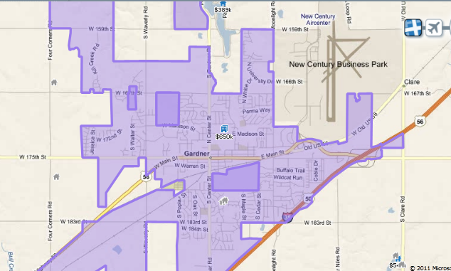 The median days on the market in Gardner, Kansas is up 34%