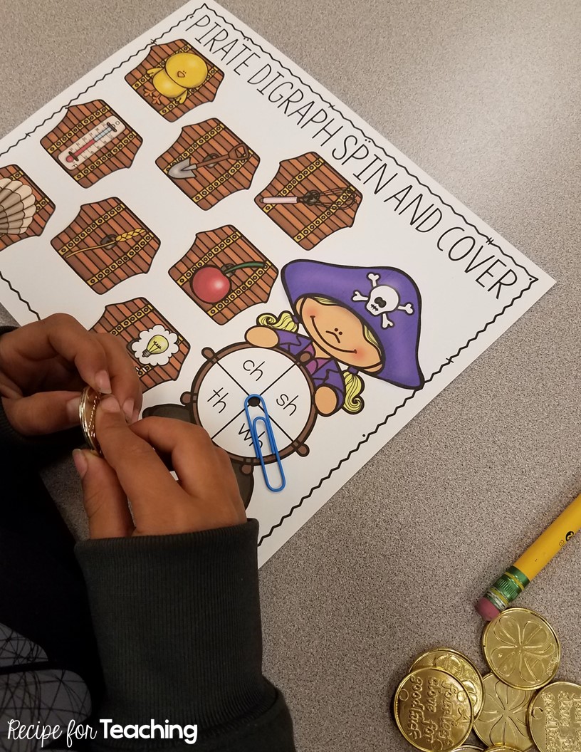 Pirate Digraph Spin and Cover - Recipe for Teaching