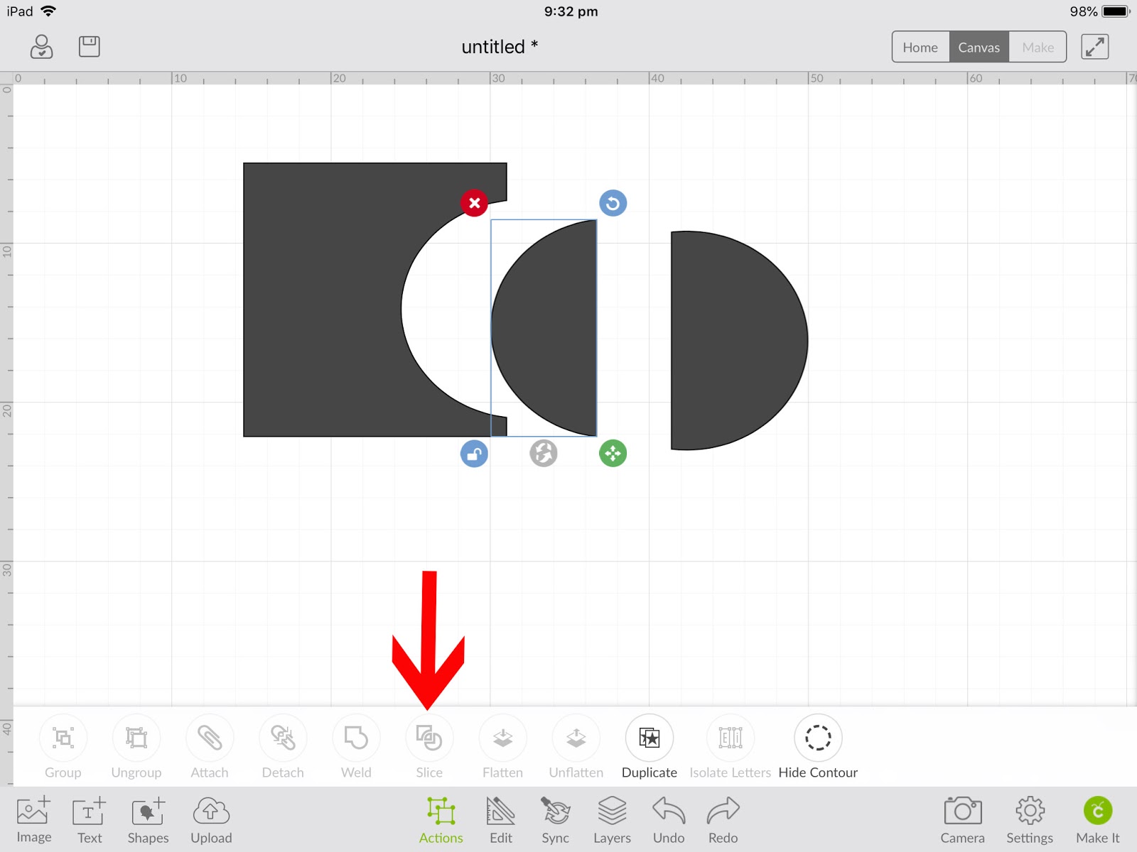 Using the Action tool in Cricut Design Space Mobile App | Design Bundles
