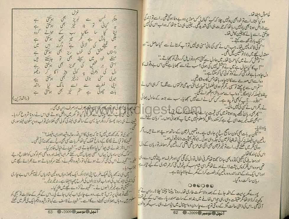 Free Urdu Digests: Aanchal Digest November 2009 Online Reading.