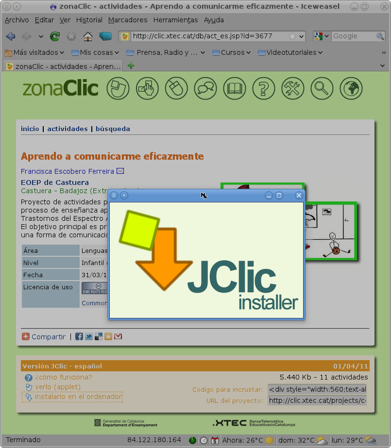 UsuarioDebian: JClic - instalar actividades en tu ordenador