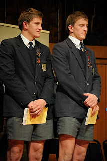 Boys in short shorts: Smart college uniforms