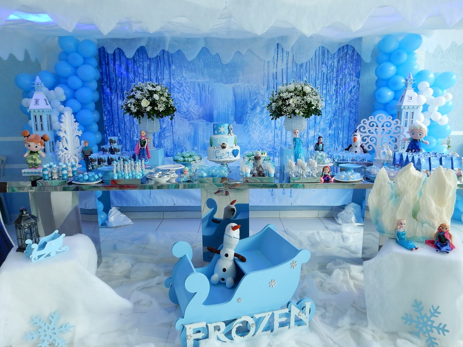 Decoração Infantil - Tema Frozen - Modelo Mesa Espelhada | MIP´S Decor