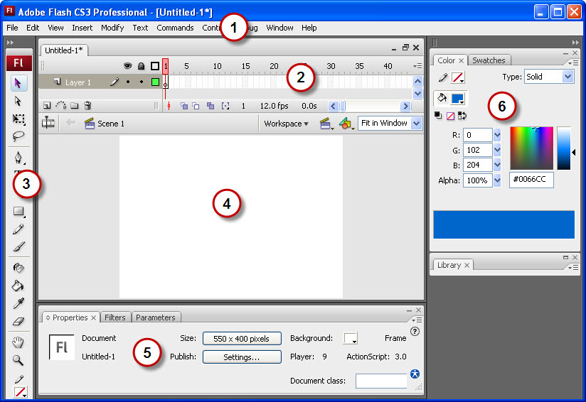 MGMP TIK BLORA: Obyek, Symbol dan Instance - Tutorial 1 Flash