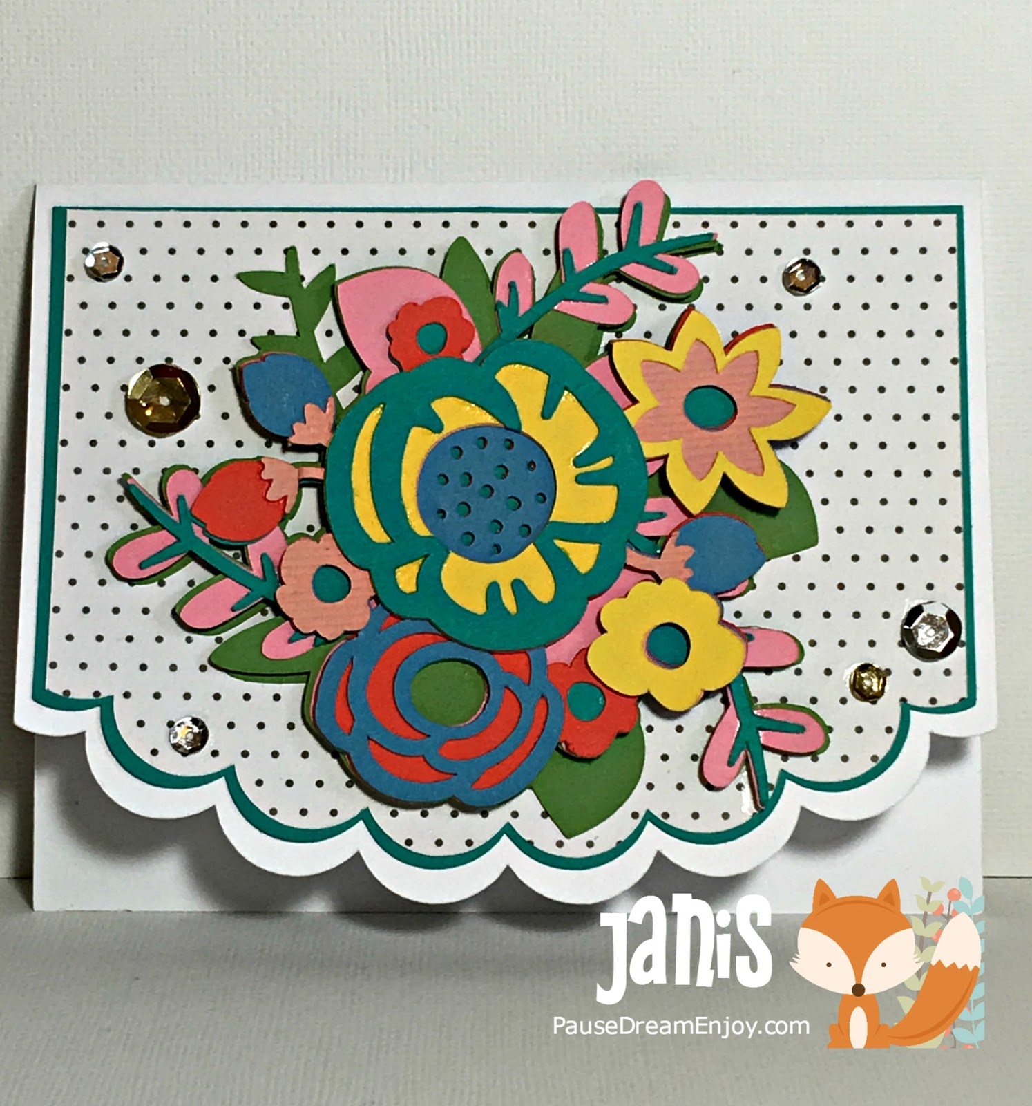 Pause Dream Enjoy: Flower Layered Card