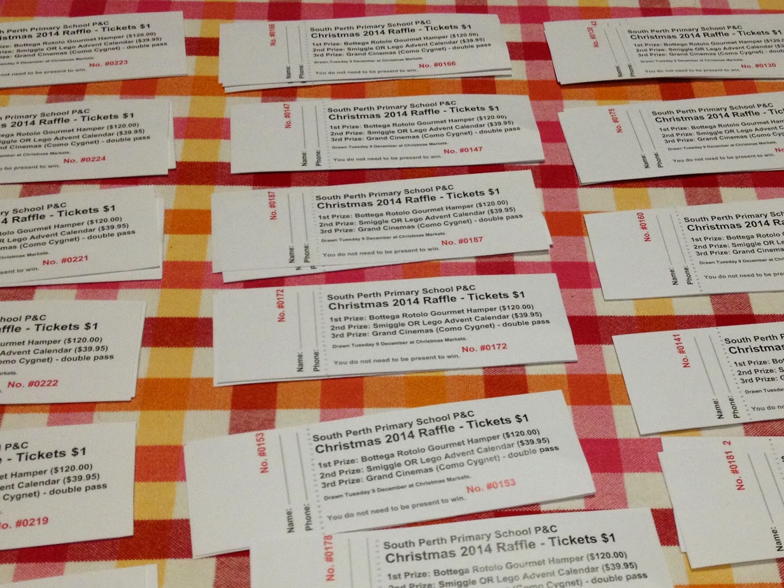 Made By Bronwyn: Home made raffle tickets