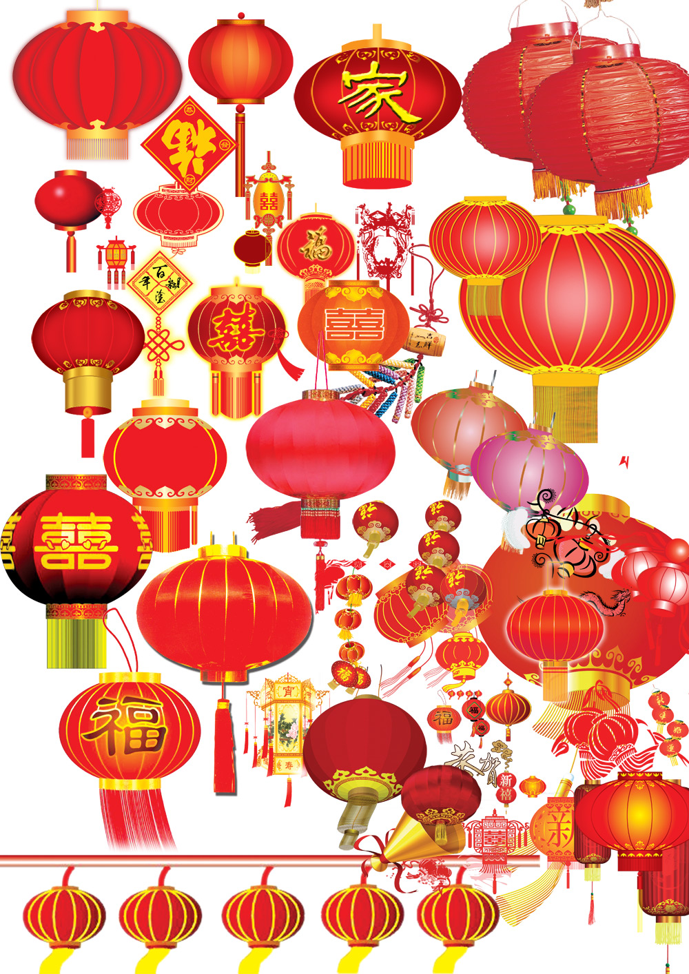 Vector đèn lồng tết