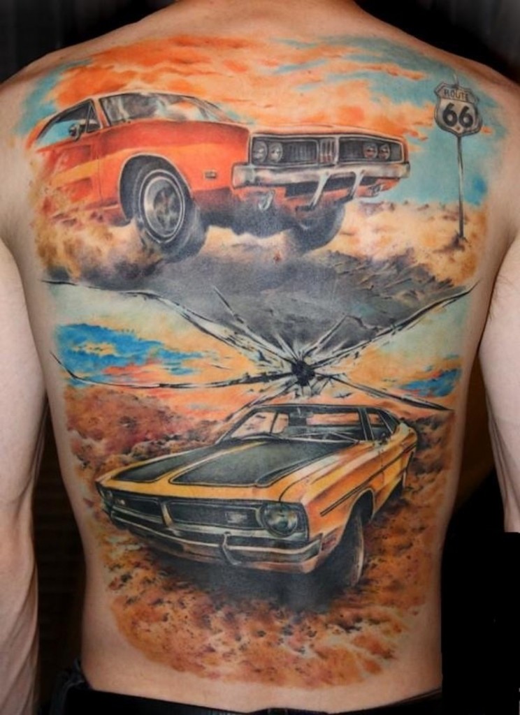 Colorful Full Back Tattoo for Men | STYLISH HOT SITE