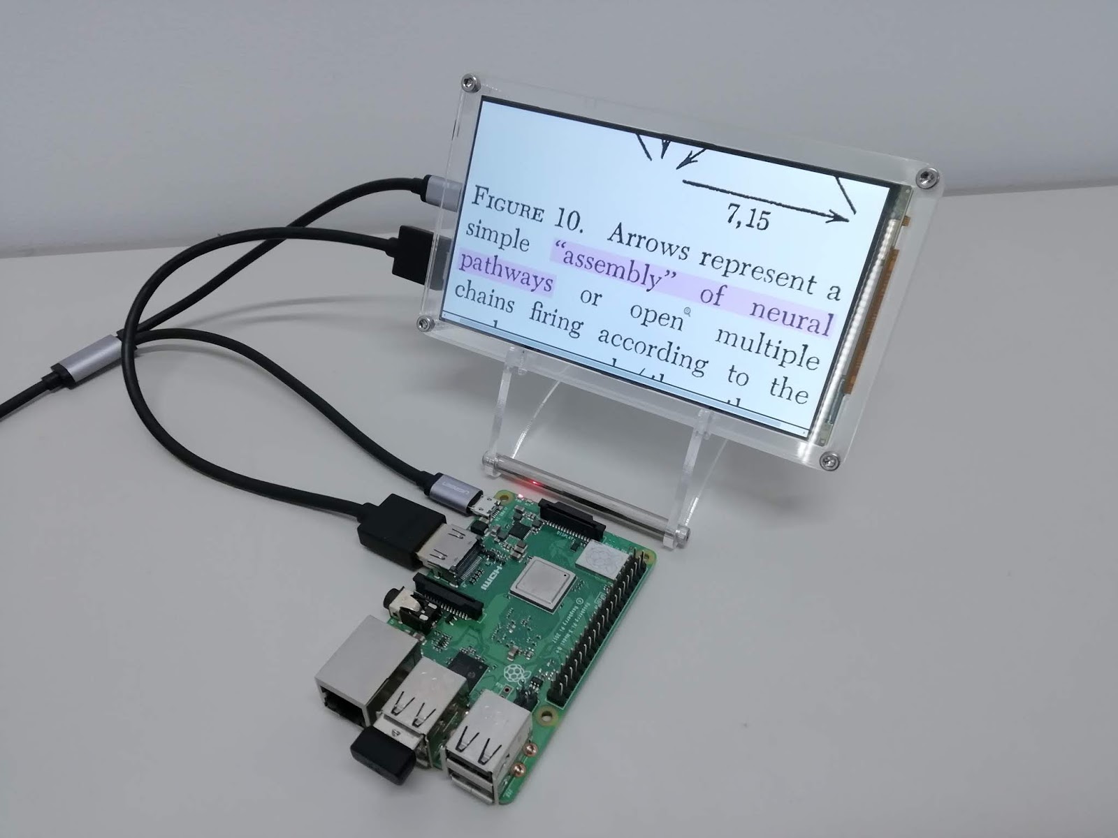 neuralassemblyのメモ: SHARPのIGZO液晶用のスタンドをタミヤの楽しい工作キットで作り、Raspberry Piで使ってみた