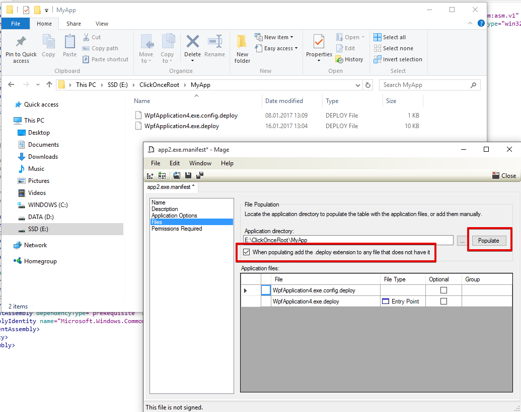 C# Разработка: Часть 2. Clickonce приложение. Создание с нуля используя утилиту mage.exe.