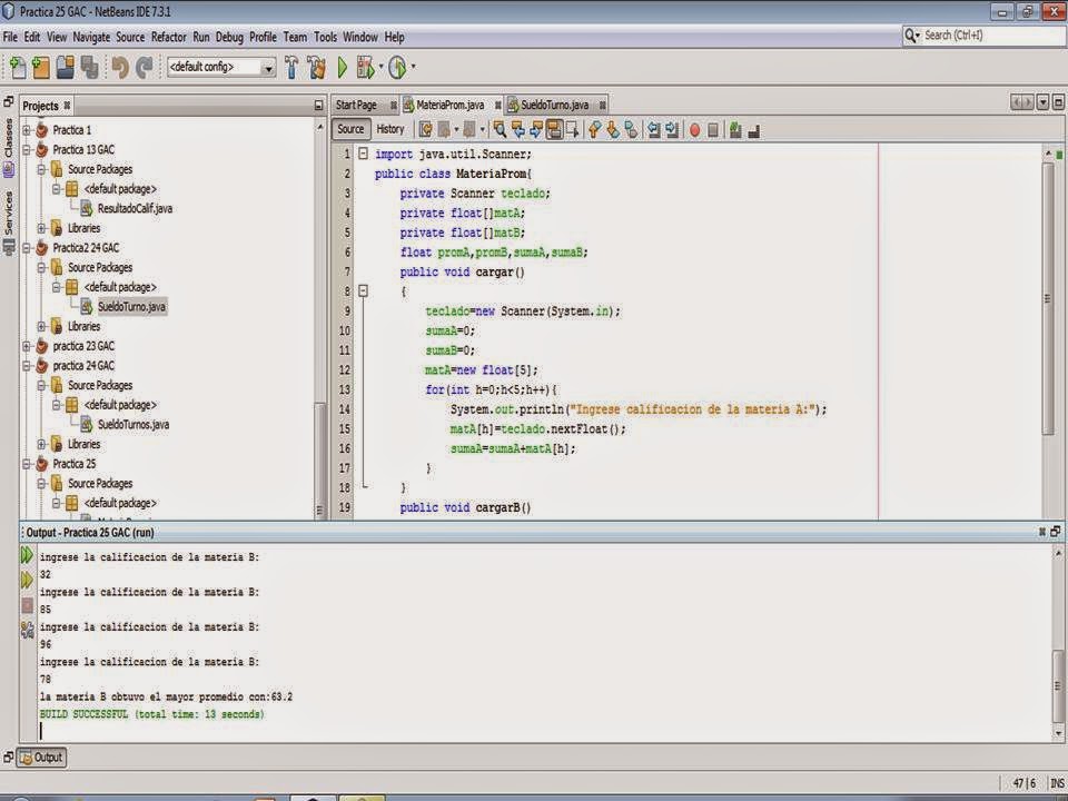 Puroguramo o Programar: Programa en java, calificaciones