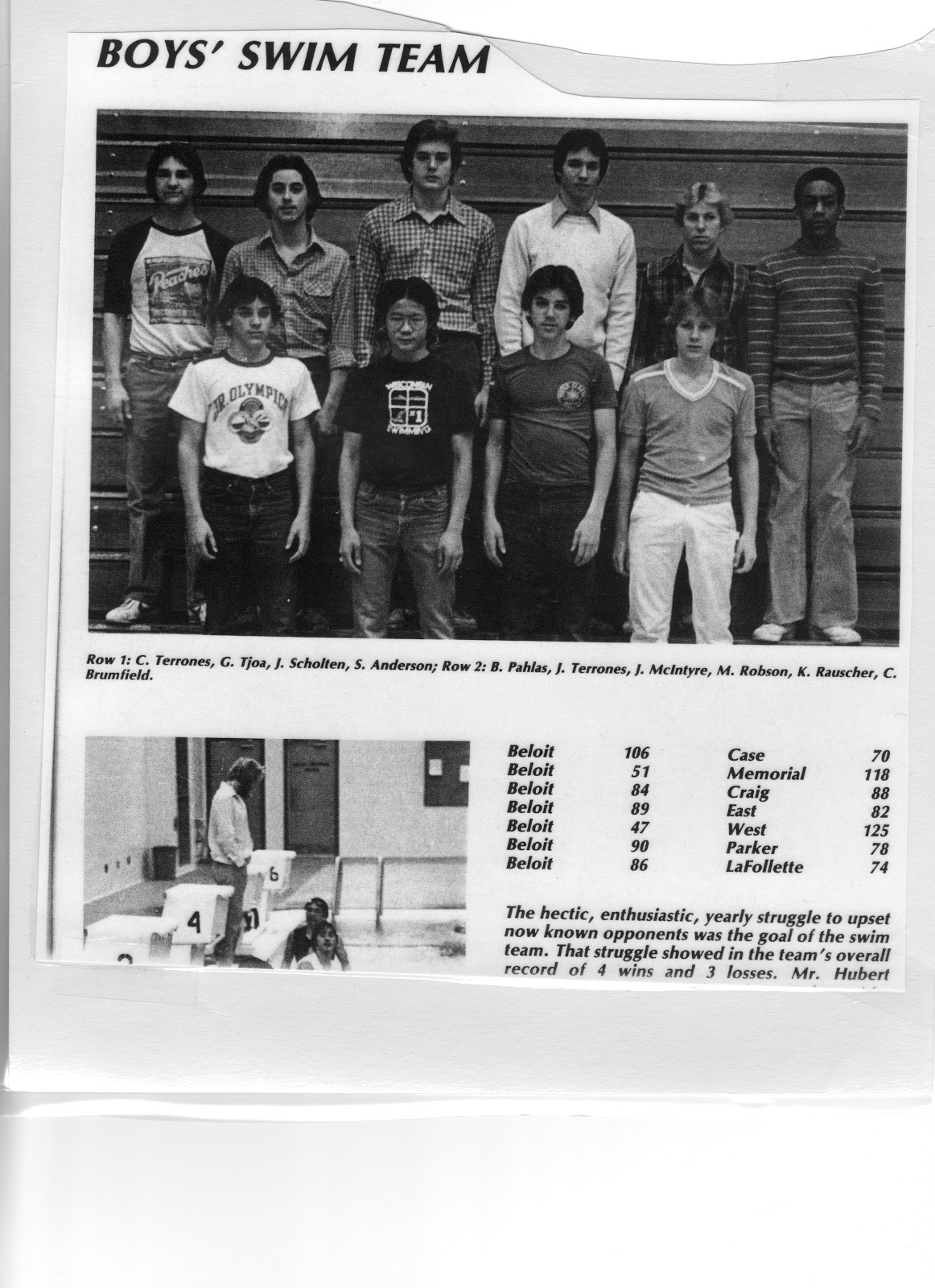 Beloit TIDE Swim/Dive: 1980's