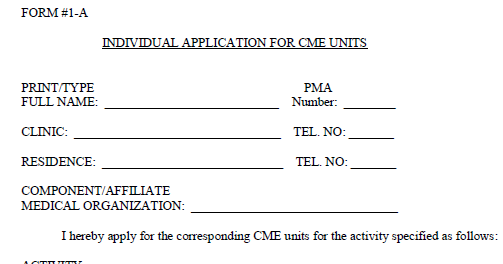Public Health Resources: Form & Contents of Application | PMA CME ...