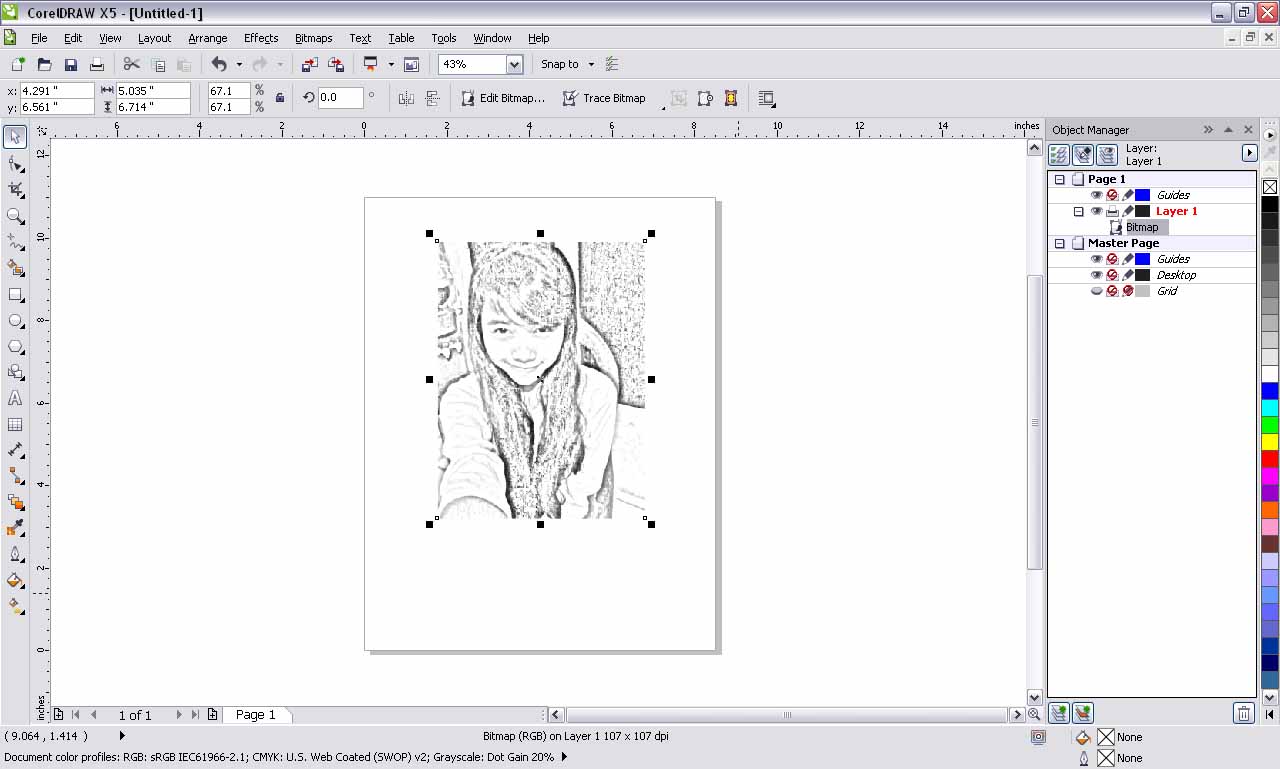 vector screen: Make Photo Sketch #2 CorelDraw