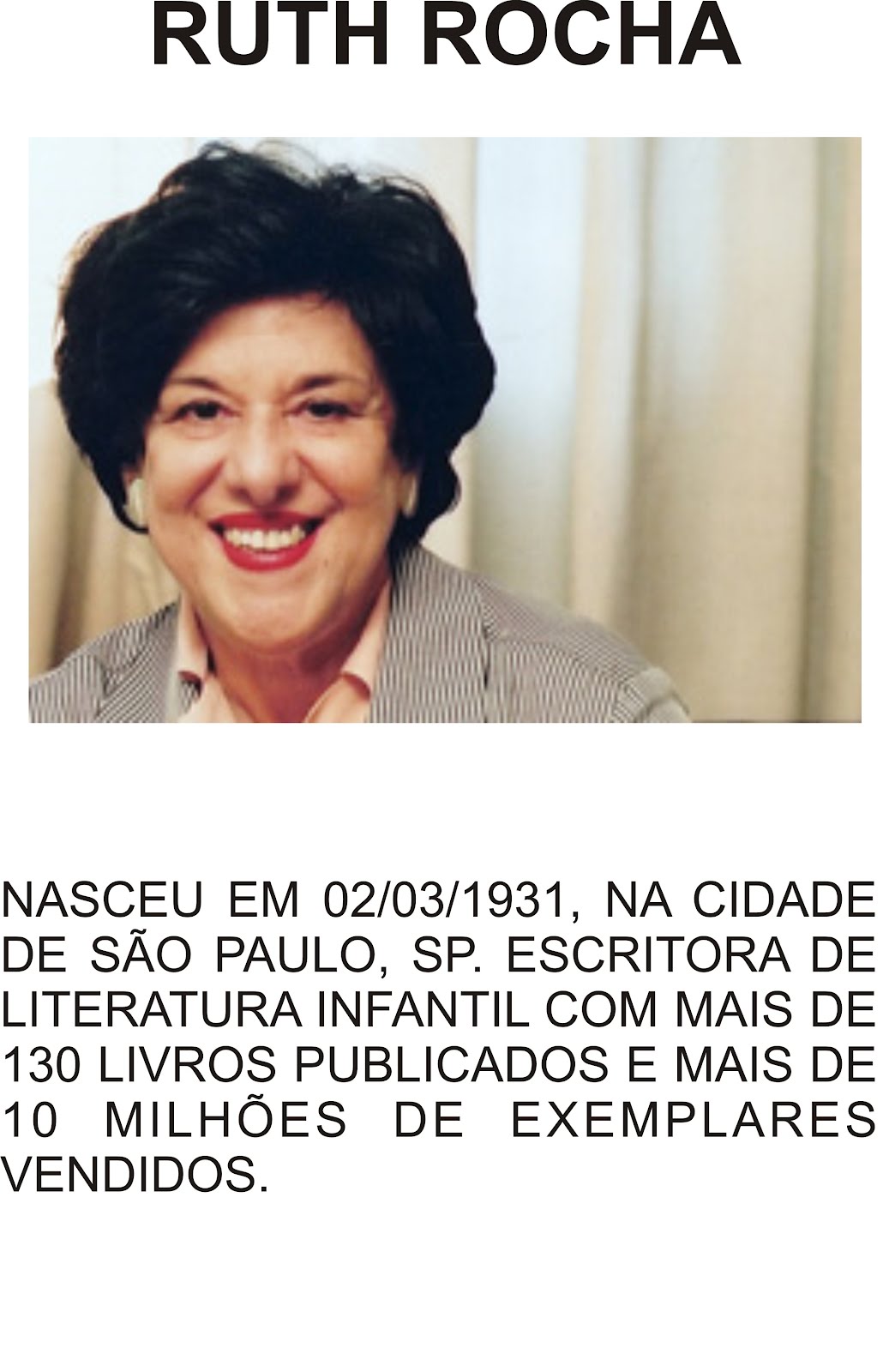 Biografia De Ruth Rocha Com Interpretação - LIBRAIN