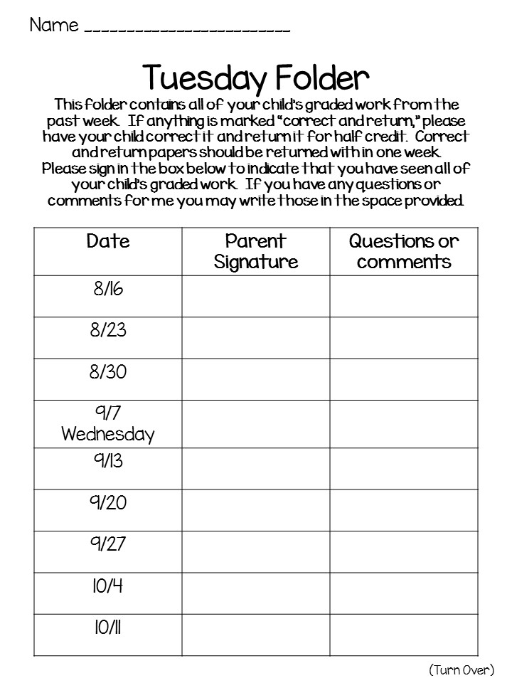 The Blessed Teacher: Weekly Routines {Tuesday: Tuesday Folders}