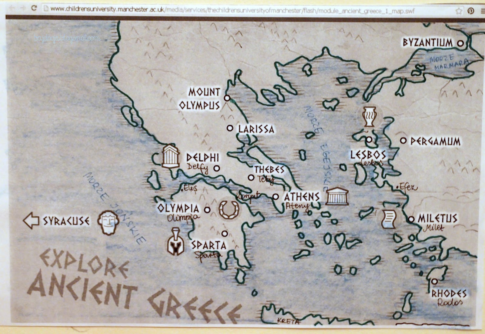 Bajdocja: Starożytne mapy - Ateny i Grecja