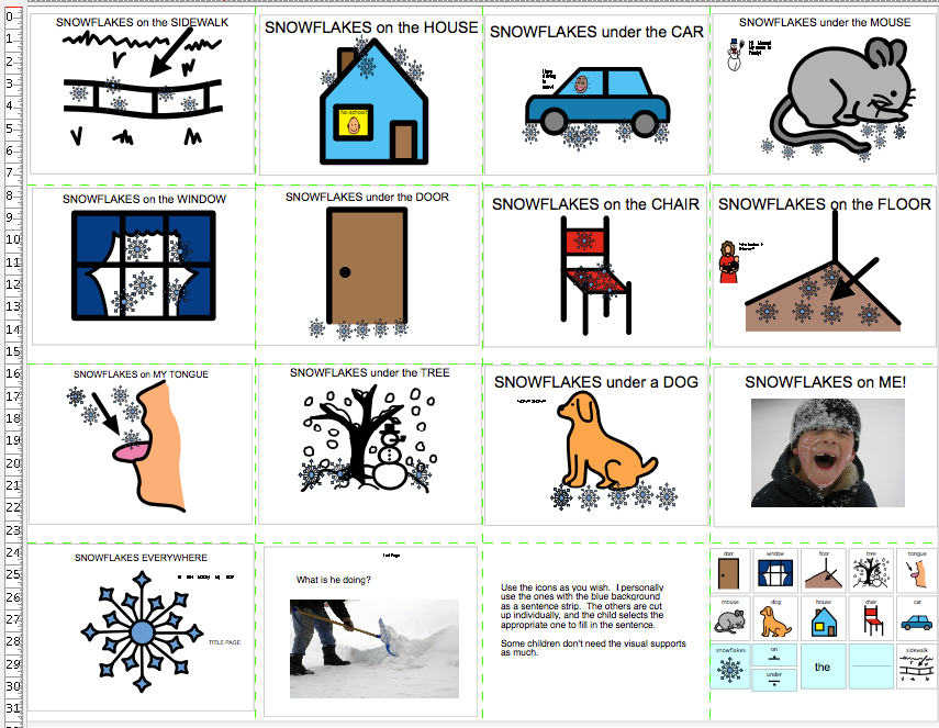 Chapel Hill Snippets: Snowflakes Everywhere---printable book with icons