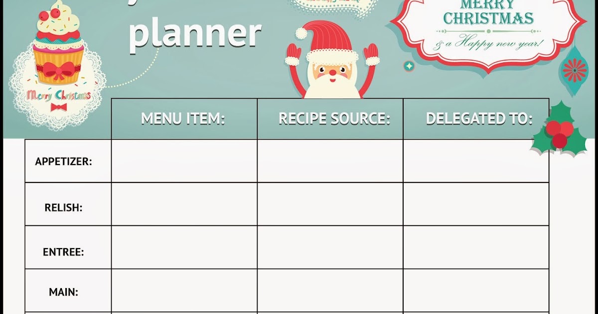 Free printable holiday meal planner - labelkery