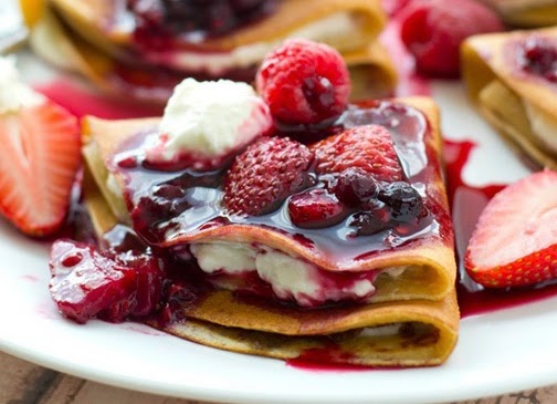 Mixed Berry Cream Cheese Crepes ~ Cooking time
