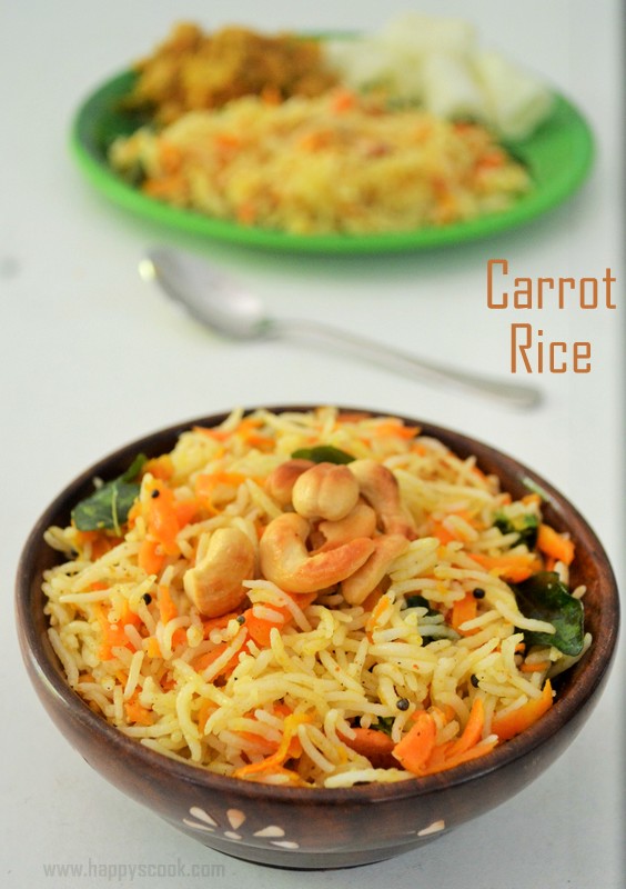 Carrot Rice Recipe | Lunch Box Ideas /Quick Lunch Ideas | Happy's Cook