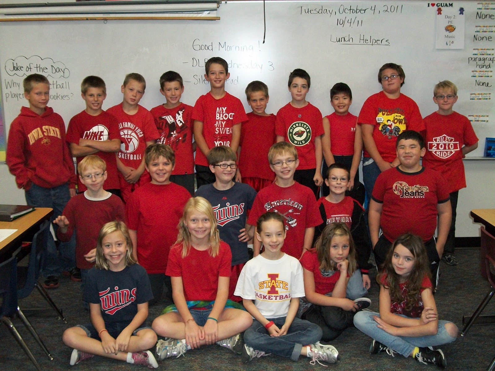 Mrs. Duvall's 4th Grade Blog: 10/4/11 - We're Red Hot with PiONEer Pride!