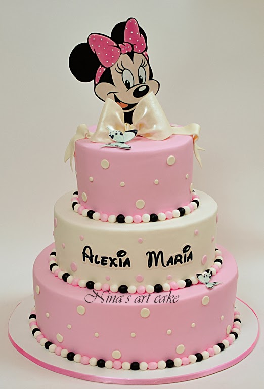 Nina's Art Cake: Tort botez "Minnie Mouse" pt Alexia