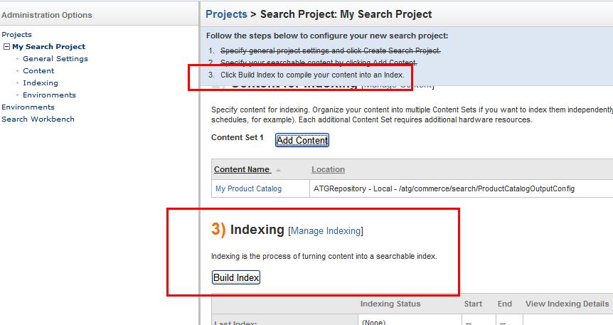 ATG Search - how to create a search project