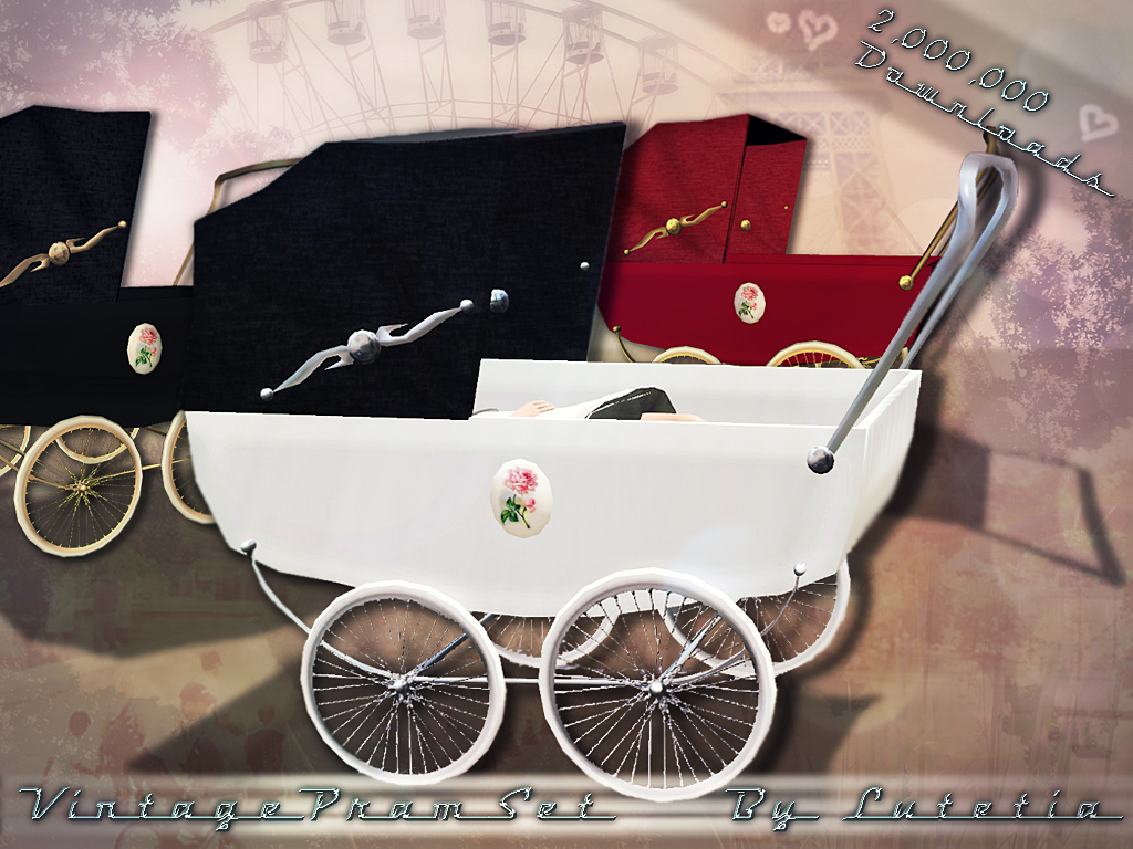 Lutetia Sims ~: ~ Vintage Pram Set ~ 2,000,000 Downloads Gift