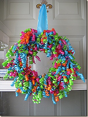 The Wool Acorn: Curly Ribbon Wreath