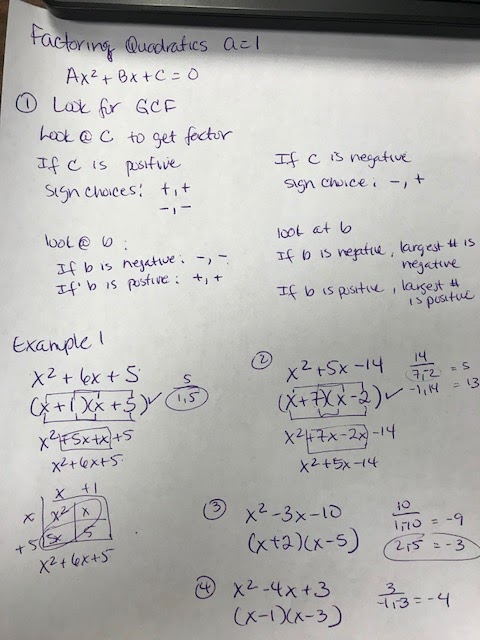 Ms. Goss CHS Math blog: Algebra 2 - Factoring when A=1 and A>1