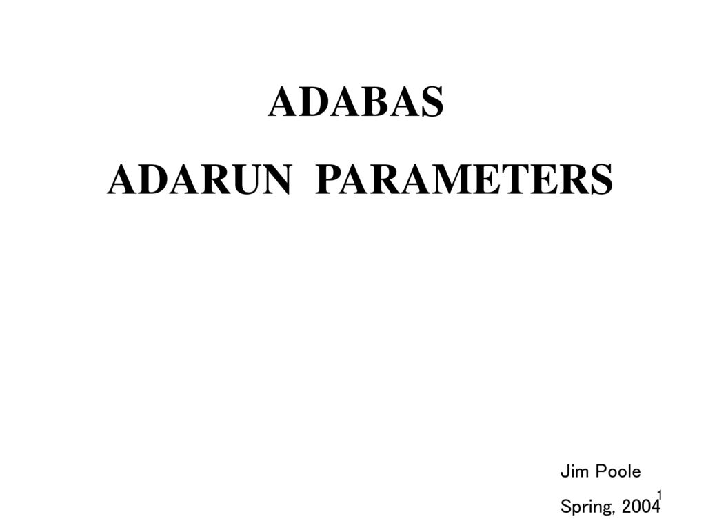 Parametro ADARUN Adabas ~ Adabas Mainframe