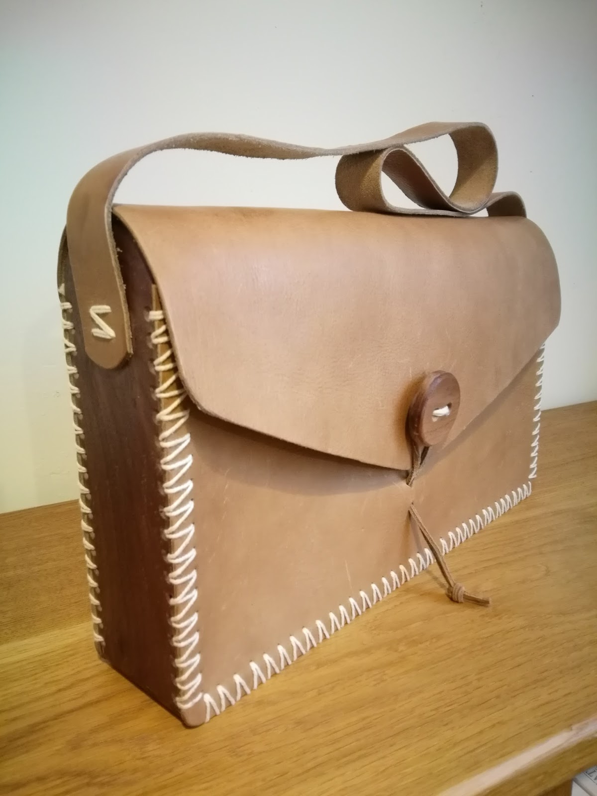 Making a wood and leather bag