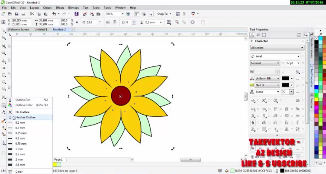 Cara Membuat Bunga di CorelDraw ~ TakeVektor | Tutorial and Free Vector