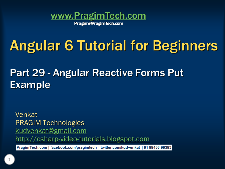 Sql Server Net And C Video Tutorial Angular Reactive Forms Put Example Slides
