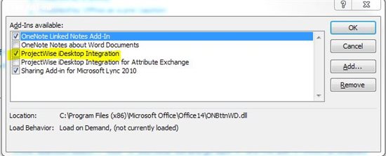 ProjectWise: Mensaje de Error: No se puede ejecutar la aplicación para el documento especificado ...