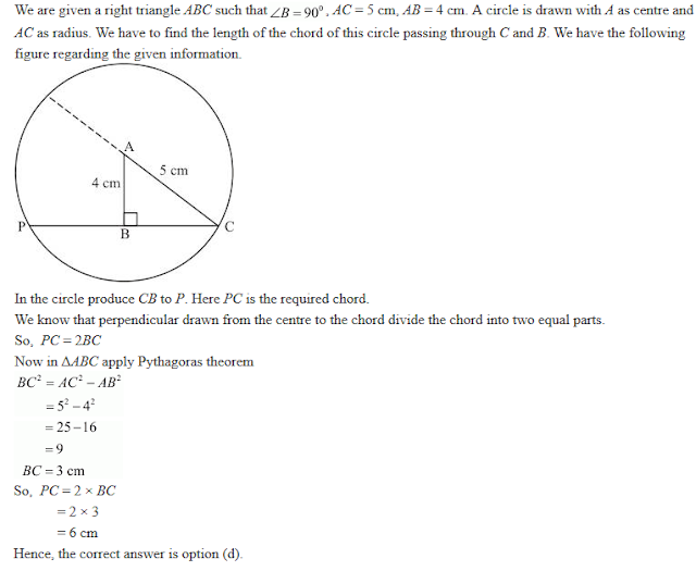 R.D. Sharma Solutions Class 9th: Ch 16 Circles MCQ's