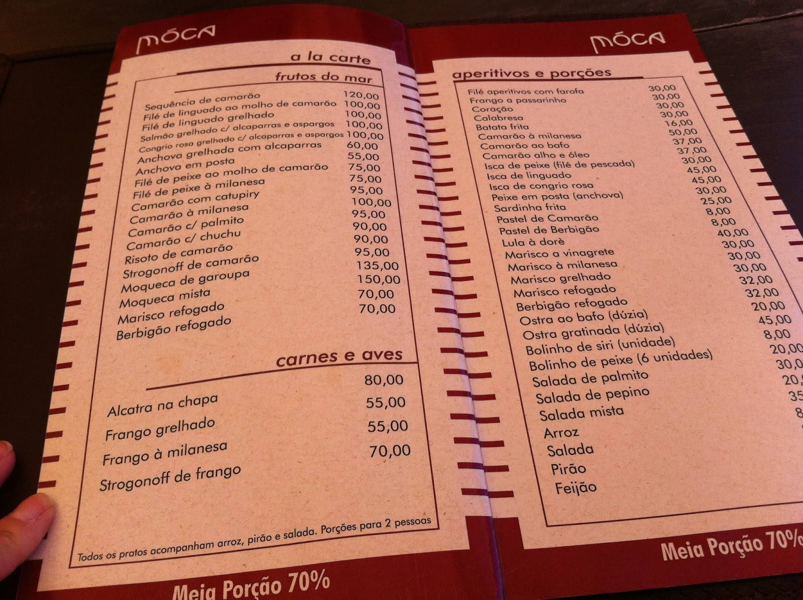 Menu Floripa: Restaurante do Móca