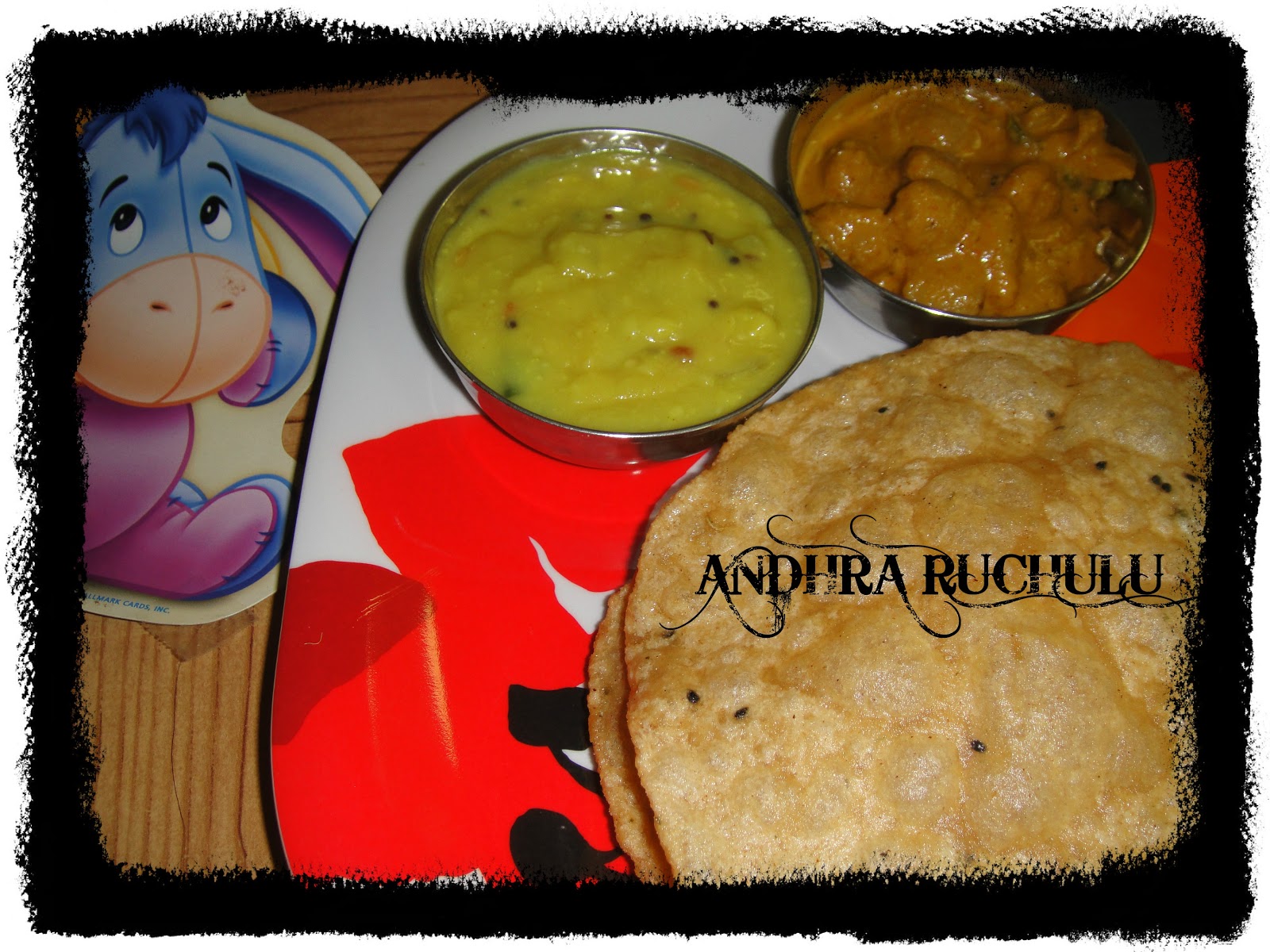 andhra ruchulu: METHI PURI (BREAKFAST THALI)